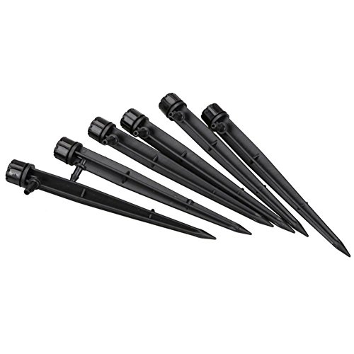 AKOAK 25/50 Pcs 360 Degree Adjustable Water Flow Irrigation Drippers on Stake Emitter Drip System,Model, Home & Garden Store for 4mm /7mm Tube（25pc）