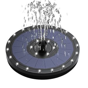 yzert 3.5w solar fountain with white led light, built-in battery bird bath fountains solar power with 4 fixed rods, solar fountain pump for bird bath pool, pond,outdoor and garden