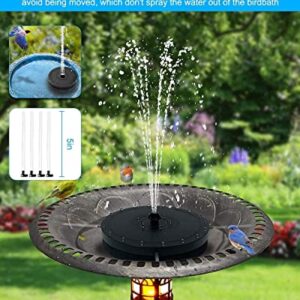 Yzert 3.5W Solar Fountain with White LED Light, Built-in Battery Bird Bath Fountains Solar Power with 4 Fixed Rods, Solar Fountain Pump for Bird Bath Pool, Pond,Outdoor and Garden