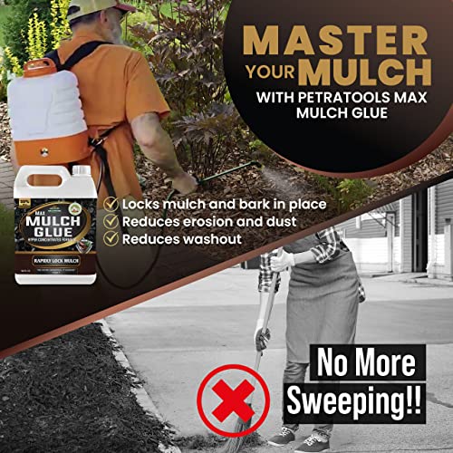 PetraTools Mulch Glue, Mulch Binder Glue, Small Gravel Binder, Landscape Adhesive, Small Gravel Stabilizer, Glue for Landscape, Small Pebble Glue, Landscape Lock (1 Gal)