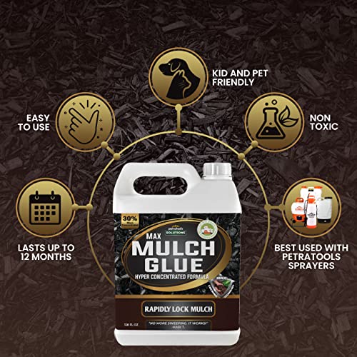 PetraTools Mulch Glue, Mulch Binder Glue, Small Gravel Binder, Landscape Adhesive, Small Gravel Stabilizer, Glue for Landscape, Small Pebble Glue, Landscape Lock (1 Gal)