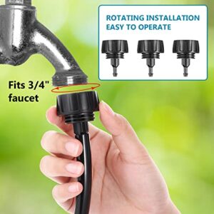 Remagr 5 Pcs Drip Irrigation Hose Connectors 1/4 Inch Tubing to 3/4 Garden Faucet Adapter System Convert Fittings with Washers (Single)