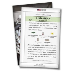 Sow Right Seeds - Henderson Lima Bean Seed for Planting - Non-GMO Heirloom Packet with Instructions to Plant a Home Vegetable Garden (3)