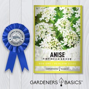 Anise Seeds for Planting is A Heirloom, Non-GMO Herb Variety- Pimpinella Anisum Herb Seeds Great for Indoor and Outdoor Gardening by Gardeners Basics