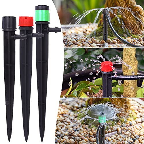 COZYMATE 50pcs 5.5 Inches Drip Irrigation Emitters Spray Heads Micro Spray Adjustable 360 Degree Water Flow Drippers Watering System for Vegetable Garden Patio Lawn