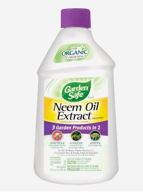 Garden Safe Neem Oil Extract Concentrate, For Organic Gardening, Fungicide, Insecticide, Miticide, Neem Oil For Plants, 10 fl Ounce