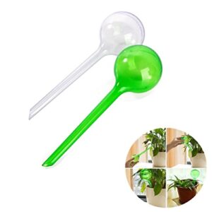 Warmshine 6 Pcs Garden Watering Globes Automatic Watering Globes Plant Self Watering Bulb Waterer Automatic Watering System,13cmx5cm/5.12inchx1.97inch (White&Green)