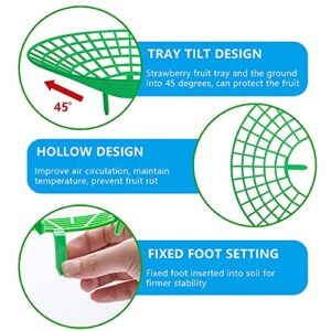 codree 10 Pack Strawberry Plant Supports, Strawberry Plant Stand with 3 Sturdy Legs, Strawberry Growing Racks, Strawberry Growing Frame, Protecting Strawberry Plants from Mold, Rot and Dirt, Green