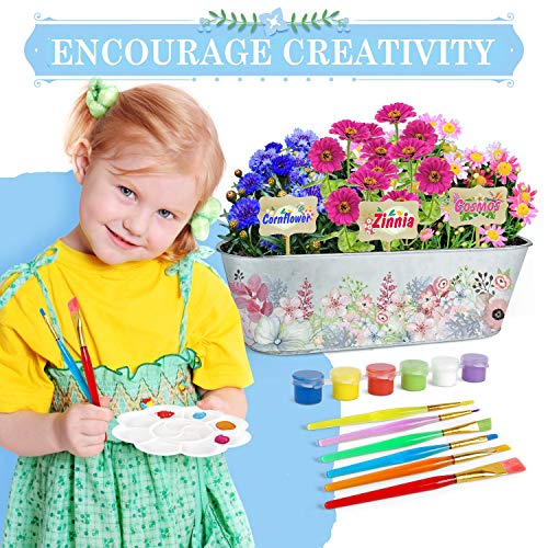 Kids Paint & Planting Flower Growing Kit, 27Pcs Childrens Gardening Plant Kits Arts & Crafts Garden Toy Set Birthday for Girls & Boys Age 4, 5, 6, 7, 8-12 Years Old