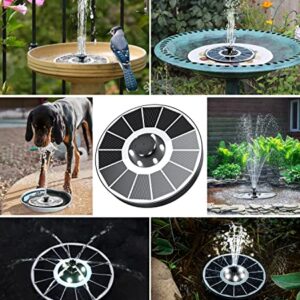 Yzert 3.5W Solar Fountain with Light Full Glass Panel, Solar Bird Bath Fountains with 8 Nozzles & 4 Fixed Rods, Floating Solar Water Fountain for Garden,Pond, Pool, Outdoor(White)