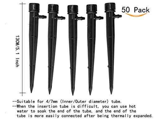 CTKcom Adjustable 360 Degree Water Flow Irrigation Drippers on Stake Emitter Drip System,Pack of 50