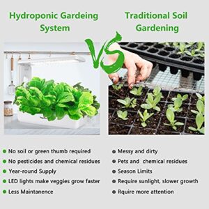 VegeBox 12 Pods Hydroponics Growing System - Indoor Herb Garden, Kitchen Smart Garden Planter, LED Grow Light with Plant Germination Kits(White)…