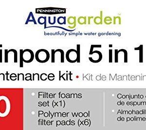 Pennington Aquagarden , Pond Filter for Ponds , Foam Filter Set , Polymer Wool Filter Pads , Pond Maintenance Kit , Suitable for Inpond 5 in 1 300 Gallon Model, White, Large (Fit 300)