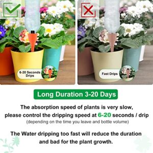 OZMI Plant Self Watering Spikes Devices, 12 Pack Automatic Irrigation Equipment Plant Waterer with Slow Release Control Valve, Adjustable Water Volume Drip System for Home and Vacation Plant Watering