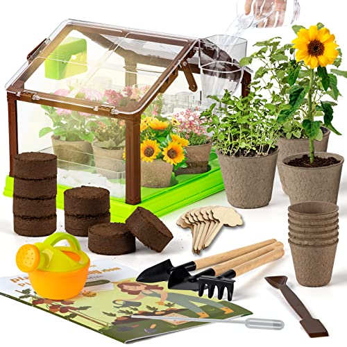 Drdocvl Plant Kit for Kids,Grow House with Irrigation System,Grow Room Garden Tools for Kids,Kids Plant Growing kit,Kids Gardening Kit Gifts for Preschool Boys Girls (Plant kit)