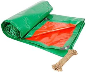 ygcbl large heavy duty tarpaulin,tarps,pe braided tarpaulin 190gsm garden niture cover rainproof cloth home seal windproof window garden plant cover keep warm film camping ground sheet,green red,4x6m