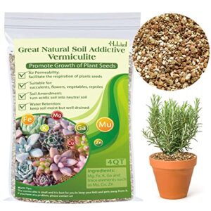 Halatool 4 QT Horticulture Vermiculite Professional Soil Addictive Coarse Grade Vermiculite for Plants Gardening Mushrooms Seed Starting