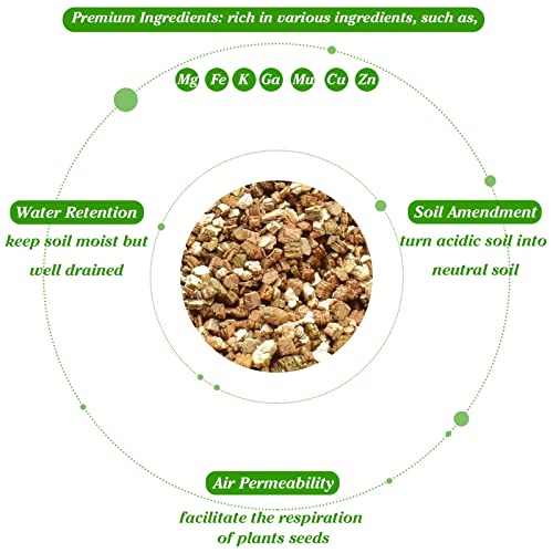 Halatool 4 QT Horticulture Vermiculite Professional Soil Addictive Coarse Grade Vermiculite for Plants Gardening Mushrooms Seed Starting