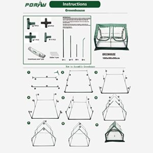 Portable Greenhouse for Garden Bed ,Easy Set-Up Gardening Flower House & Plant Sunshine Room with PVC Cover for Protecting Plant from Cold Frost & Birds & Insects