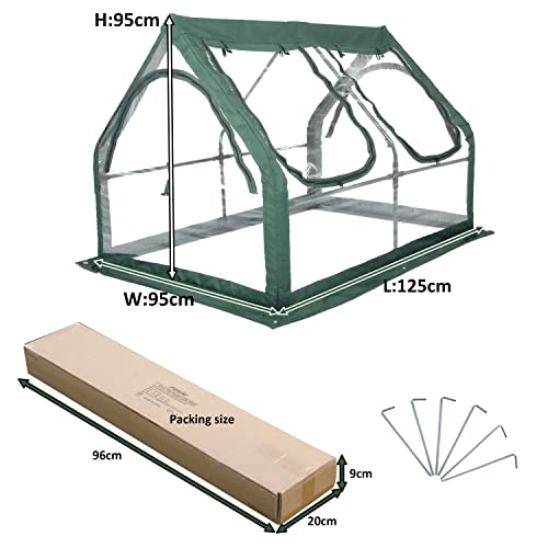 Portable Greenhouse for Garden Bed ,Easy Set-Up Gardening Flower House & Plant Sunshine Room with PVC Cover for Protecting Plant from Cold Frost & Birds & Insects