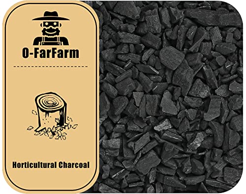 O-FarFarm Horticultural Charcoal for Potted Plants 1 QT, Hardwood Charcoal for Potting Soil Amendment, Orchids, Terrariums, and Gardening