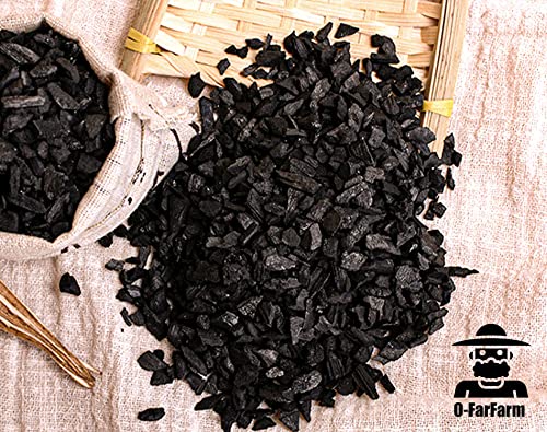 O-FarFarm Horticultural Charcoal for Potted Plants 1 QT, Hardwood Charcoal for Potting Soil Amendment, Orchids, Terrariums, and Gardening