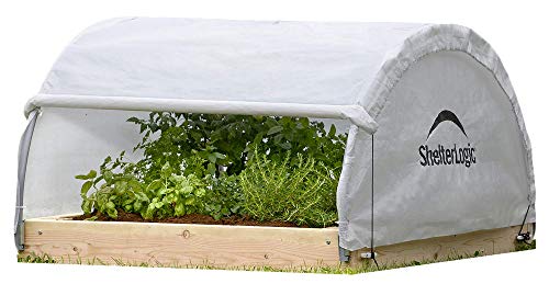 ShelterLogic 4' x 4' GrowIT Backyard Round Roof Style Raised Bed Greenhouse with Fully Closable Translucent Waterproof Cover (Wood Frame Not Included)