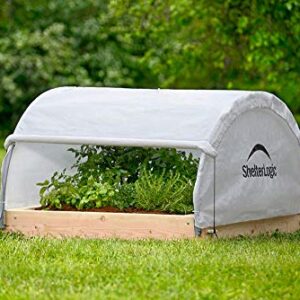 ShelterLogic 4' x 4' GrowIT Backyard Round Roof Style Raised Bed Greenhouse with Fully Closable Translucent Waterproof Cover (Wood Frame Not Included)