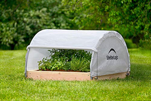 ShelterLogic 4' x 4' GrowIT Backyard Round Roof Style Raised Bed Greenhouse with Fully Closable Translucent Waterproof Cover (Wood Frame Not Included)