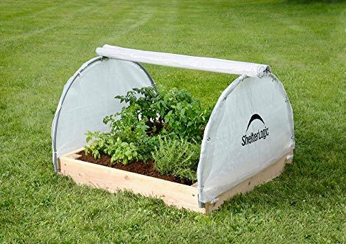 ShelterLogic 4' x 4' GrowIT Backyard Round Roof Style Raised Bed Greenhouse with Fully Closable Translucent Waterproof Cover (Wood Frame Not Included)