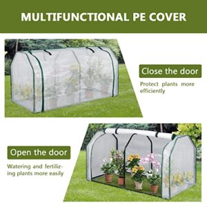 LYNSLIM 2pcs Mini Greenhouse, 48" x24x 21.6",PE Cover,Large Zipper Doors,Indoor Outdoor Garden Green House Flowerpot Cover