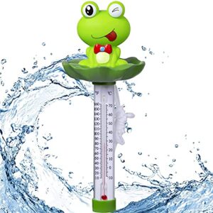 Doli Yearning Floating Swimming Pool Thermometer, Pond Water Thermometer with String, Baby Pool Thermometer, Shatter Resistant, for Outdoor & Indoor Swimming Pools, Spas, Hot Tubs Frog