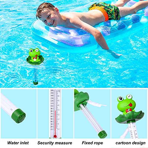 Doli Yearning Floating Swimming Pool Thermometer, Pond Water Thermometer with String, Baby Pool Thermometer, Shatter Resistant, for Outdoor & Indoor Swimming Pools, Spas, Hot Tubs Frog