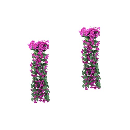 Yardwe 2 Sets Decor Ivy with Flowers Garden Sticker and Premium Floral Purple Vine: Balcony Home Plant Office Wisteria Decoration Violet Ceiling Vivid Basket Wedding Delicate Wall