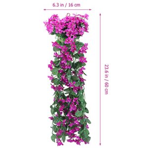 Yardwe 2 Sets Decor Ivy with Flowers Garden Sticker and Premium Floral Purple Vine: Balcony Home Plant Office Wisteria Decoration Violet Ceiling Vivid Basket Wedding Delicate Wall