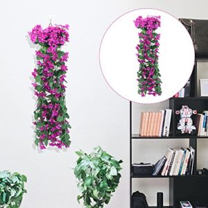 Yardwe 2 Sets Decor Ivy with Flowers Garden Sticker and Premium Floral Purple Vine: Balcony Home Plant Office Wisteria Decoration Violet Ceiling Vivid Basket Wedding Delicate Wall