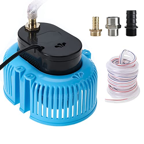 Patioer Pool Cover Pump, 850 GPH Above Ground Swimming Pool Pump Cover, Submersible Water Pump Kit with Drainage Hose Adapters, Water Pump for Pool Draining