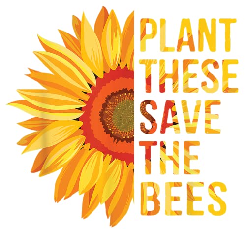 Plant These Save The Bees Honeybee 5 Inch Waterproof Sticker Décor Garden Honeycomb Bumble Dandelion Queen Honey Yard Spring Summer Butterfly Wildflower Honeybee Pollinator Indoor Outdoor Rock CS1458-2PK