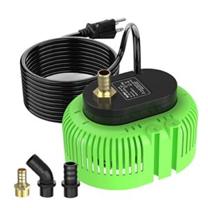 above ground pool cover pump, 800gph submersible water pump for pool draining, small sump pump swimming water removal dry burning protection with 25ft power cord