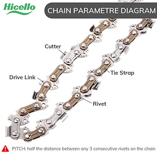 Hicello 20" Chainsaw Chain 3/8" LP .050 Gauge 70DL Saw Chain Blade for Wood Cutting Chiansaw Parts Garden Tools