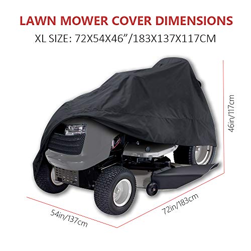 Mayhour Riding Lawn Mower Cover Waterproof Heavy Duty Outdoor Tractor Cover Universal Fit Durable All Season Weather UV Dust Snow Resistant Windproof for Garden Yard Tractor