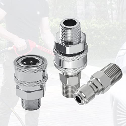 Raincovo Pressure Washer Quick Connect 3/8 Inch, Pressure Washer Fittings, Adapter Set, 4 Pieces