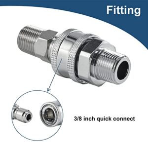 Raincovo Pressure Washer Quick Connect 3/8 Inch, Pressure Washer Fittings, Adapter Set, 4 Pieces