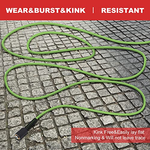 Pressure Washer Hose 50 FT 1/4”, 4000 PSI Kink Resistant High Pressure Replacement Hose M22 14mm Thread, Flexible Extension Hose with 3/8 Quick Connect Adapters for Power Washing