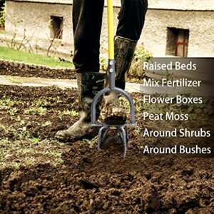 Jardineer Hand Tiller Garden Claw, Garden Twist Tiller Heavy Duty, Manual Soil Tiller for Flower Box and Raised Bed