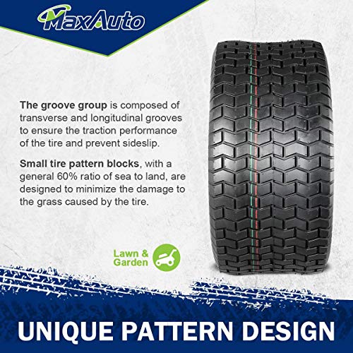 MaxAuto 22x9.5-12 22x9.5x12 Turf Tires for Lawn & Garden Mower 4 Ply, Set of 2