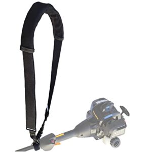 Sling Swing Adjustable Weed Eater & Grass String Trimmer Harness Shoulder Strap w/ Shock Bungee, Quick Detach Swivel, Ambidextrous, Limb Strain & Arm Stretch Tool - Professional Comfort Garden Tools