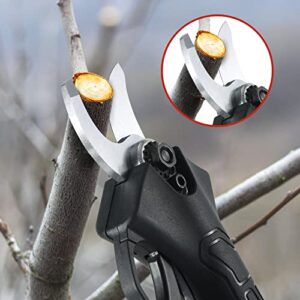 WBLLGG Electric Pruning Shears with Brushless Motor, 2 Pack Backup 2000 mAh Rechargeable Battery,Professional Electric Scissors for Cutting Branches, 3-4 Working Hours, Max Cutting Diameter 1.2 Inch