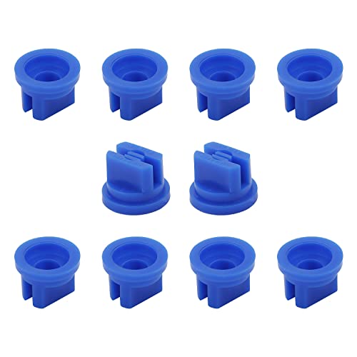 Yinpecly 10Pcs Flat Fan Spray Tip 110 Degree Plastic Nozzle for Agricultural, Cleaning, Cooling Blue Tone