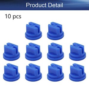 Yinpecly 10Pcs Flat Fan Spray Tip 110 Degree Plastic Nozzle for Agricultural, Cleaning, Cooling Blue Tone